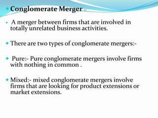 Mergers and its types | PPTX