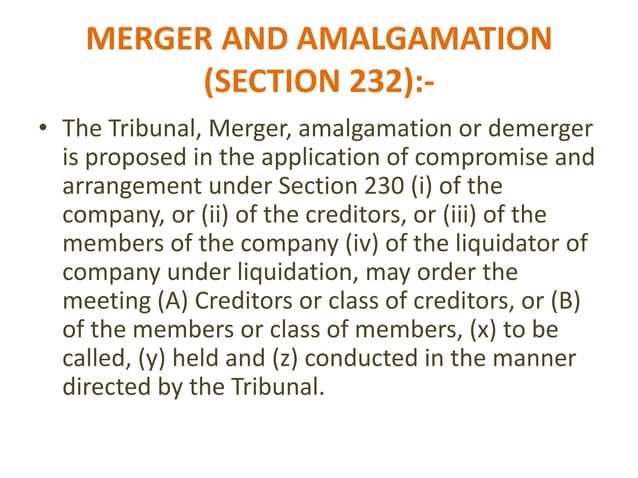 Merger and-amalgamation | PDF