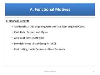 Merger motives, benefits and outcomes | PPTX