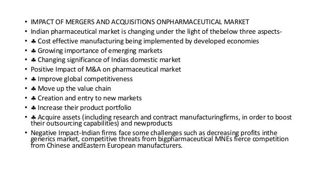 Mergers and Acquisitions in Pharmaceutical Industry Mergers and Acquisitions in Pharmaceutical Industry