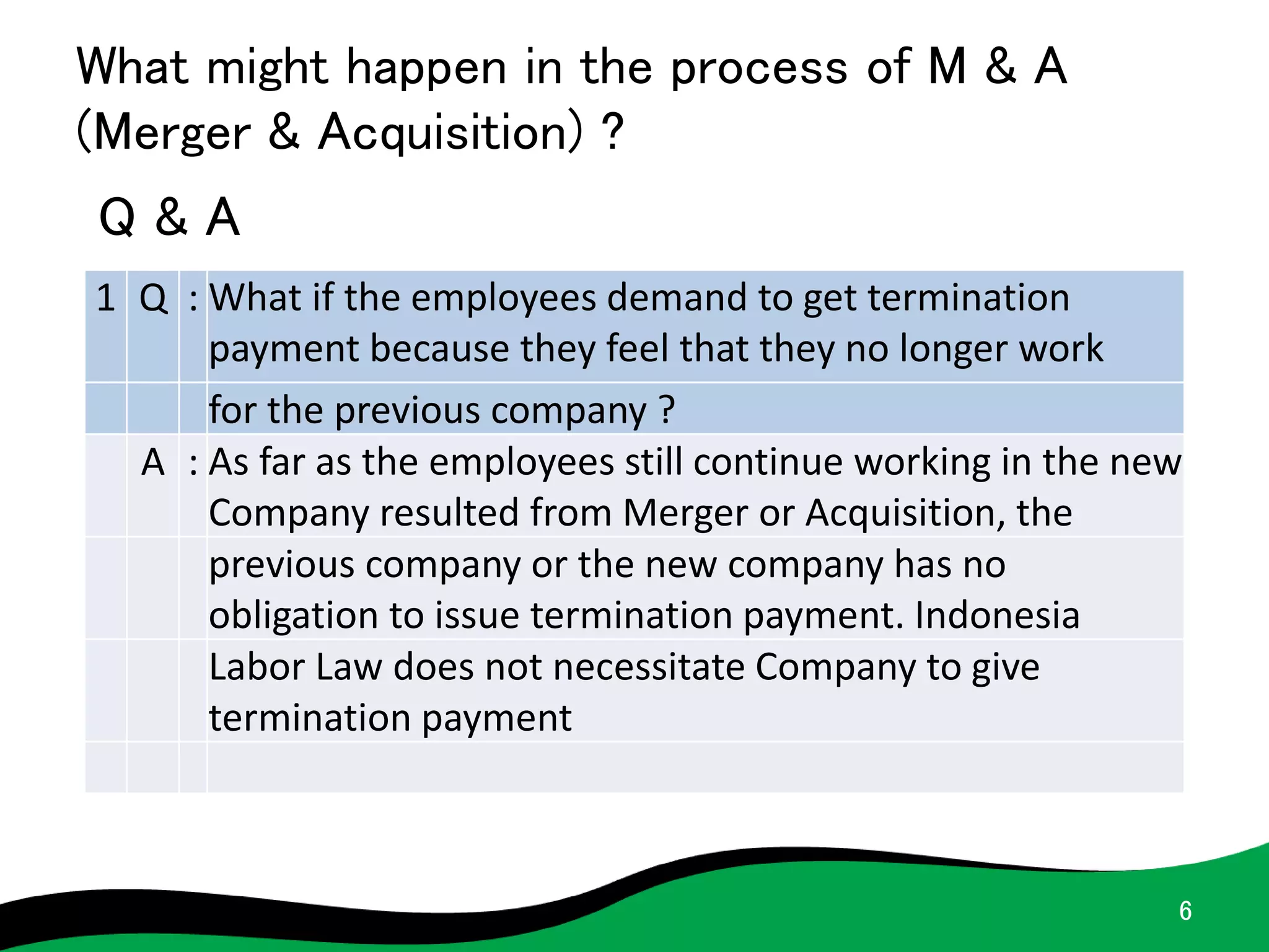 Merger & Acquisition Impact to Employment ? | PPT