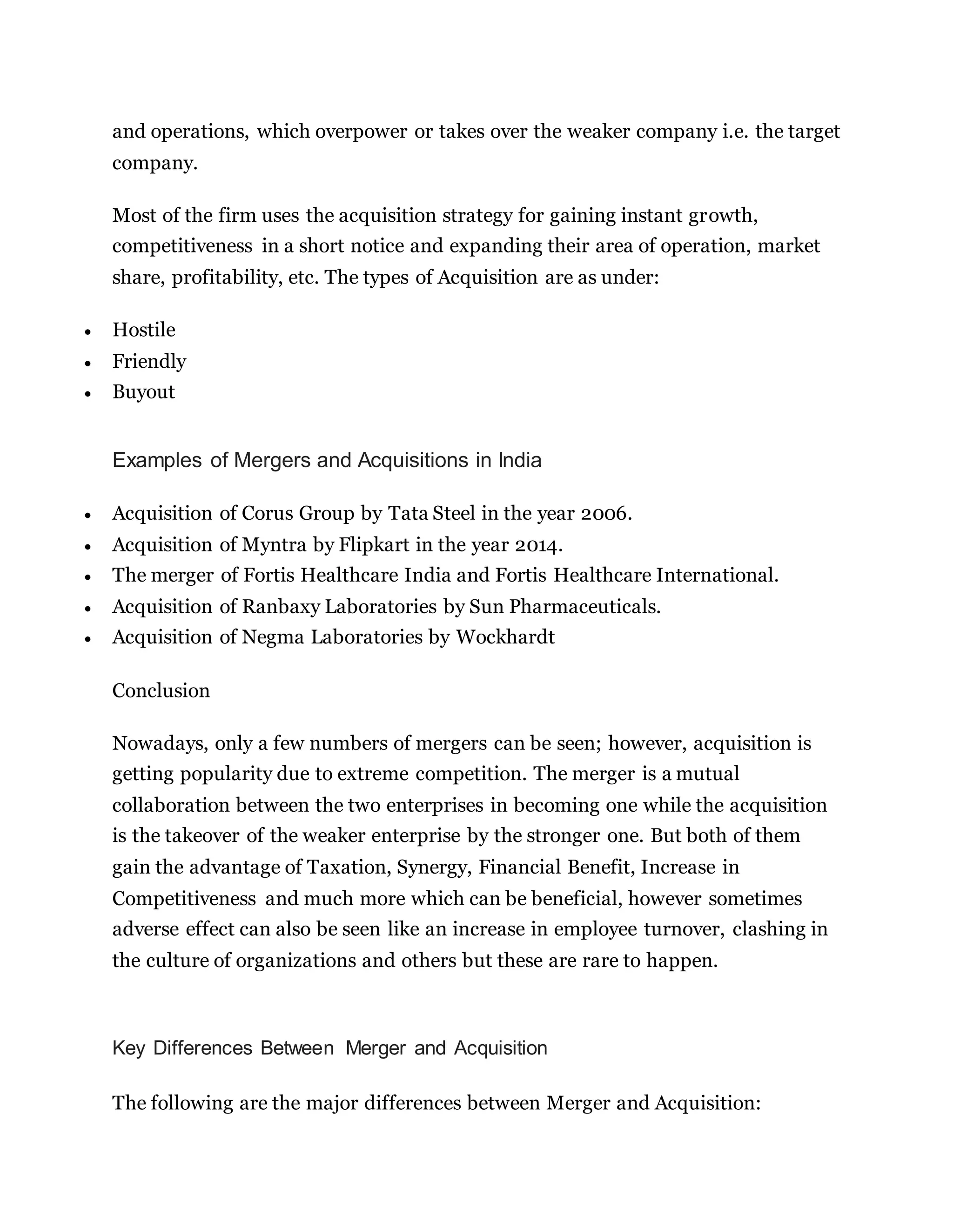 Merger and acquisition | DOCX