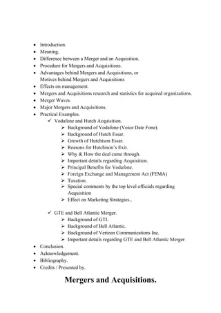 Merger and Acquisition. | DOCX