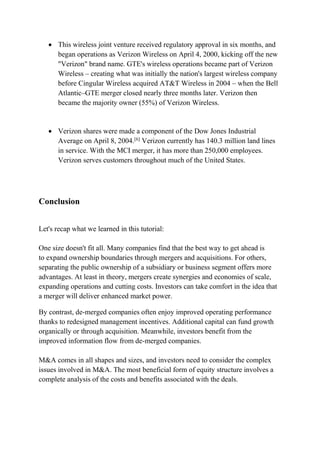 Merger and Acquisition. | DOCX