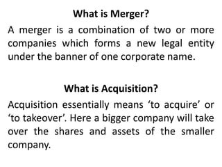Merger and acquisition 2019 {Examples: (BSNL and MTNL), (LIC and IDBI ...