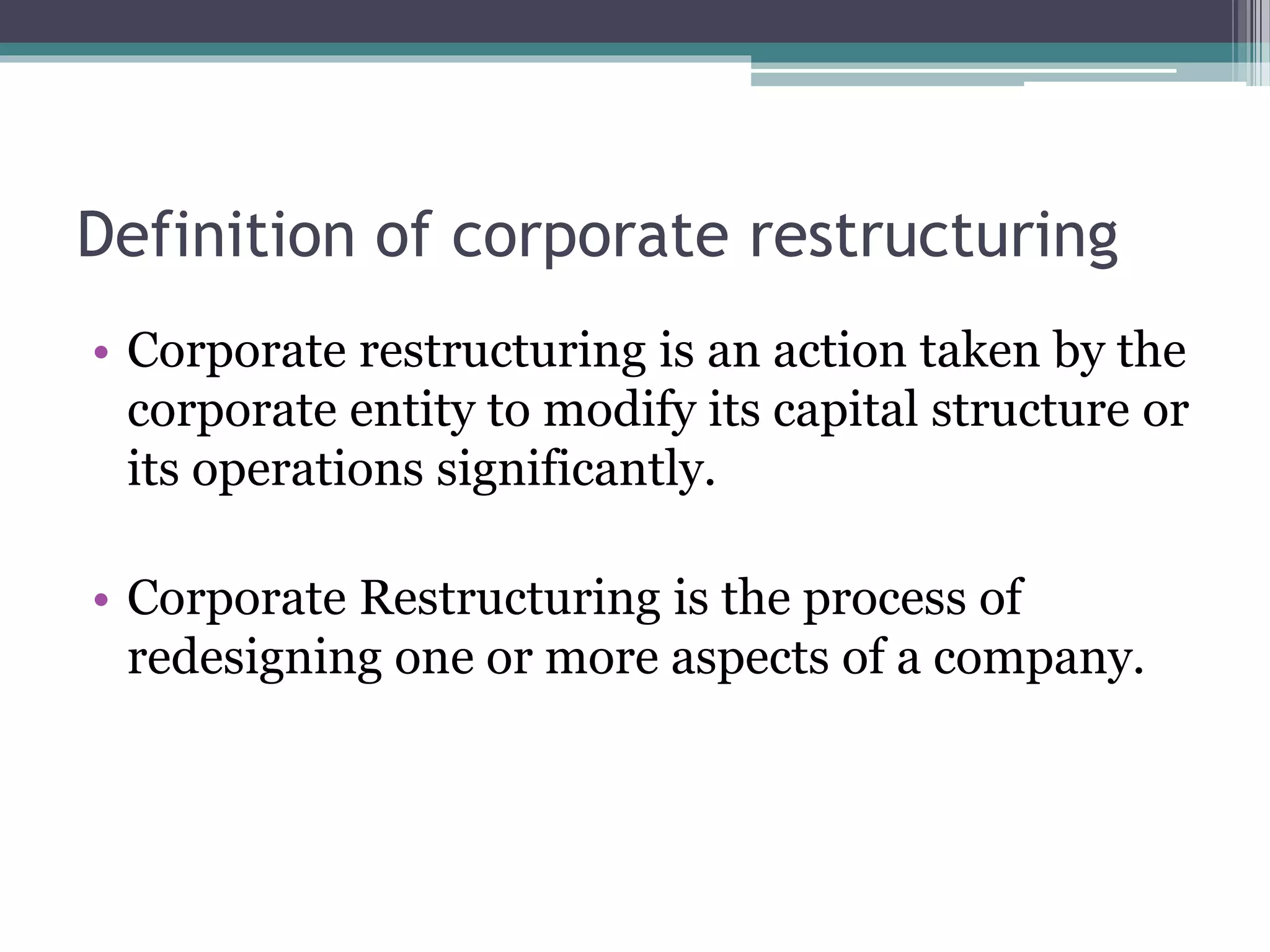 Merger and other form of corporate restructuring | PPTX