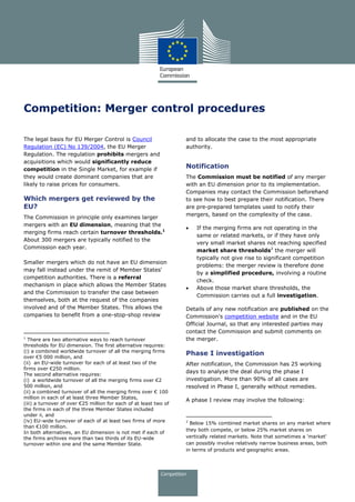 Merger Control in the European Union and discussion | PDF