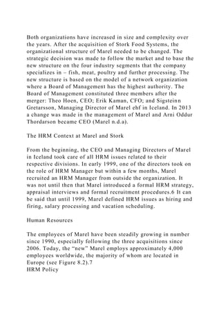 Merger, Culture, and HRM The Marel and Stork CaseIngiRunarEdvar.docx