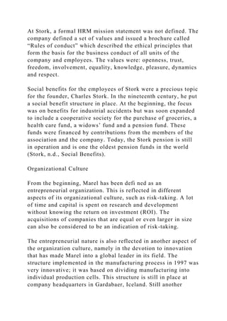 Merger, Culture, and HRM The Marel and Stork CaseIngiRunarEdvar.docx