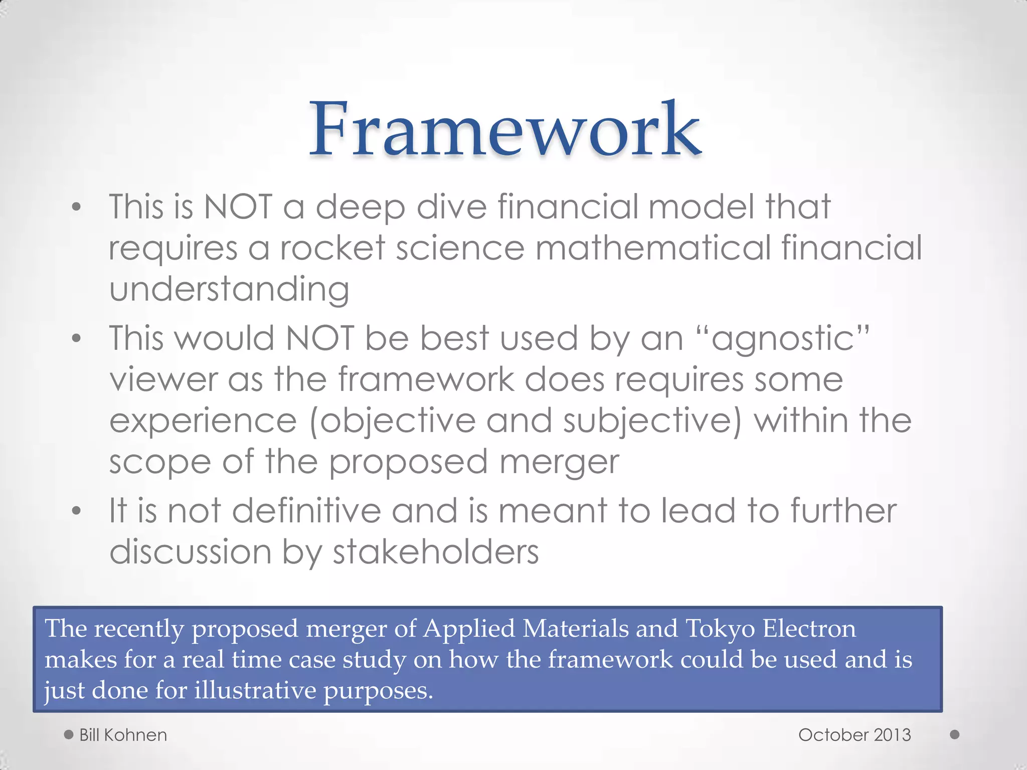 Merger Evaluation Framework for Stakeholders | PPTX