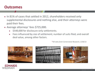 Merger objection suits presentation | PPTX