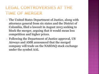 Merger of american airlines and us airways | PPTX