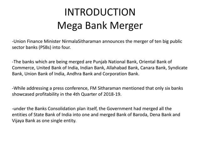 Merger of banks | PPTX