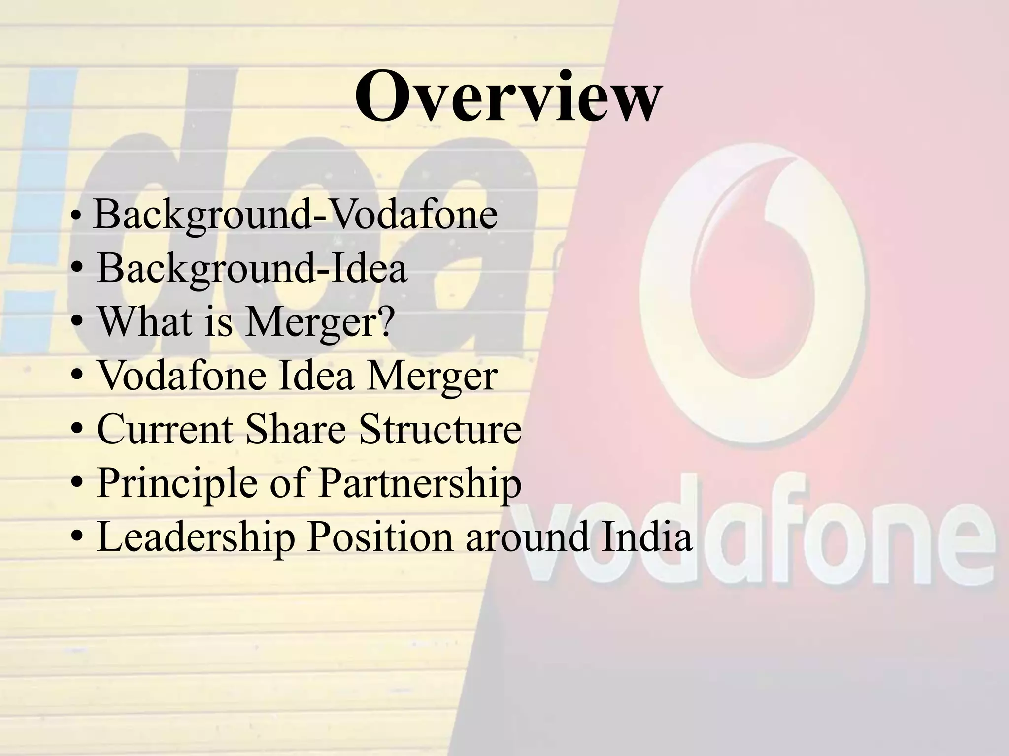 Merger of idea and vodafone india | PPTX