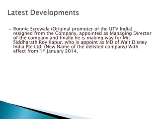 Merger of utv software india with ump plc (uk) & utv motion pictures ...
