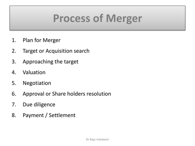 Merger process | PPTX | Mergers and Acquisitions | Business Banking ...