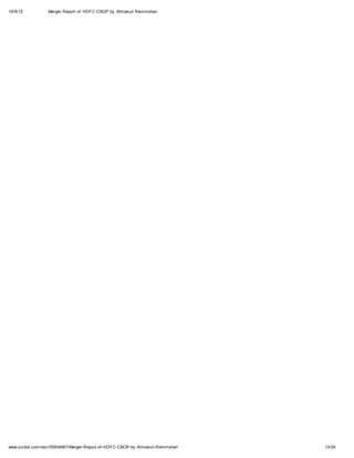 Merger report of hdfc cbop by atmakuri rammohan | PDF