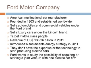 FORD’s New Business Unit | PPTX