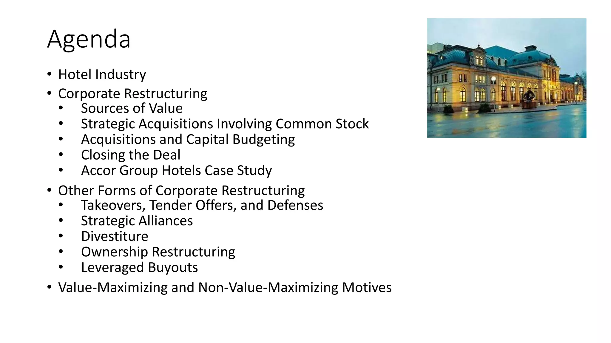 Mergers, acquisitions and other forms of corporate restructuring in ...