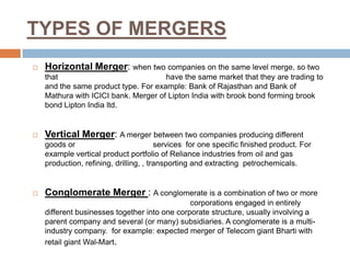 Mergers and acquisition (A study on main elements and their behavior) | PPT