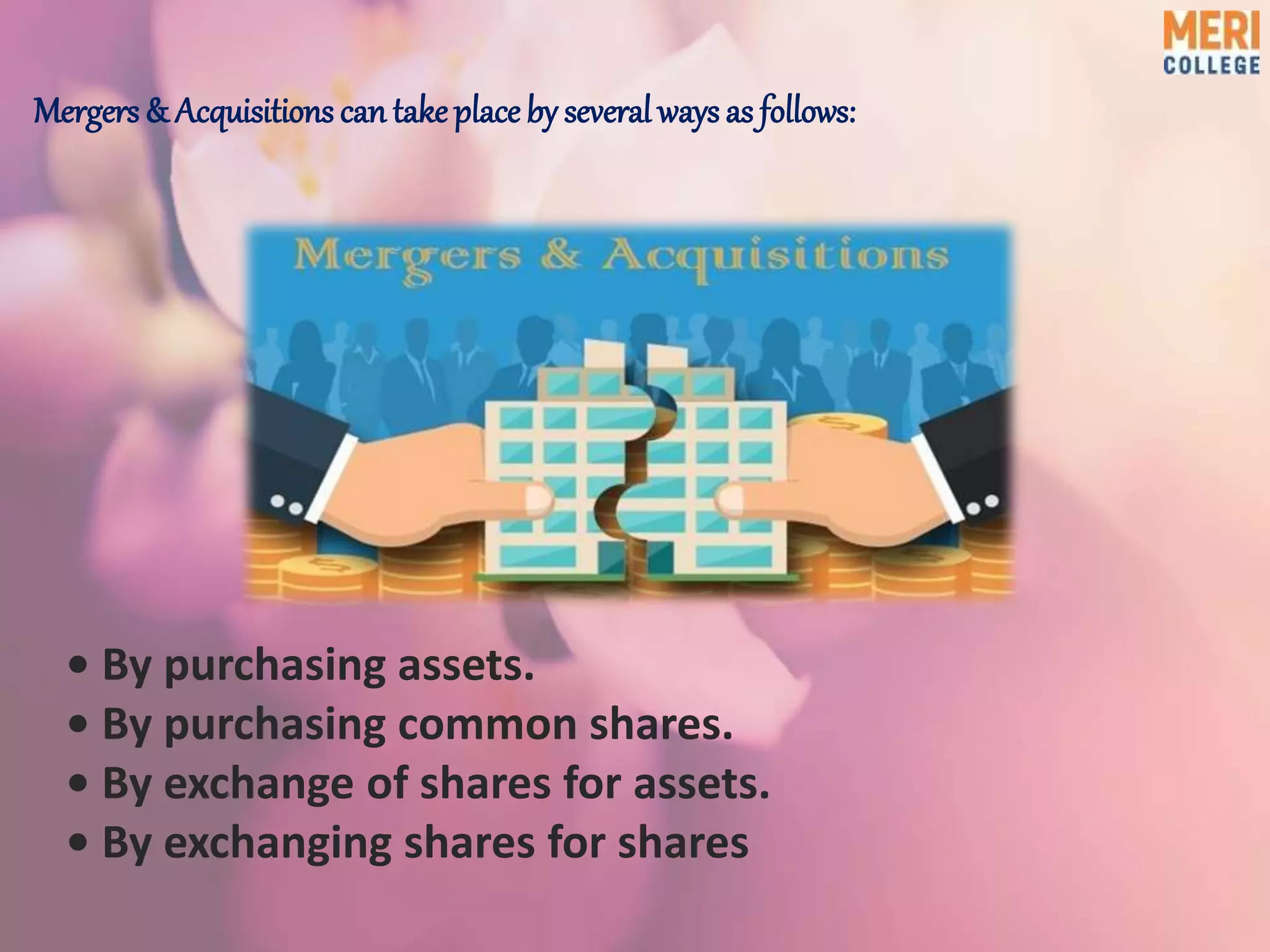 Mergers and acquisitions | PPTX | Mergers and Acquisitions | Business Banking & Finance