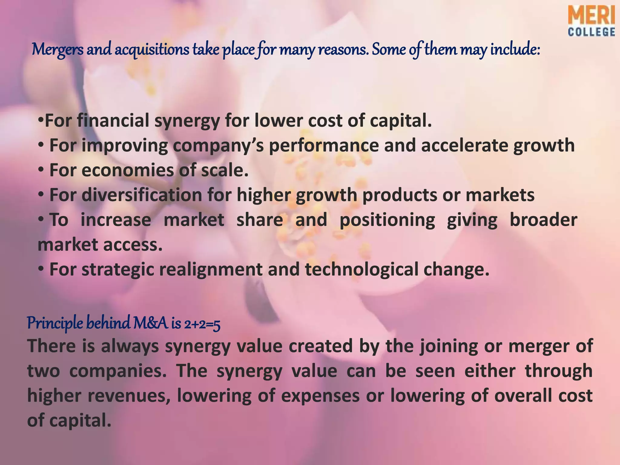 Mergers and acquisitions | PPTX | Mergers and Acquisitions | Business Banking & Finance