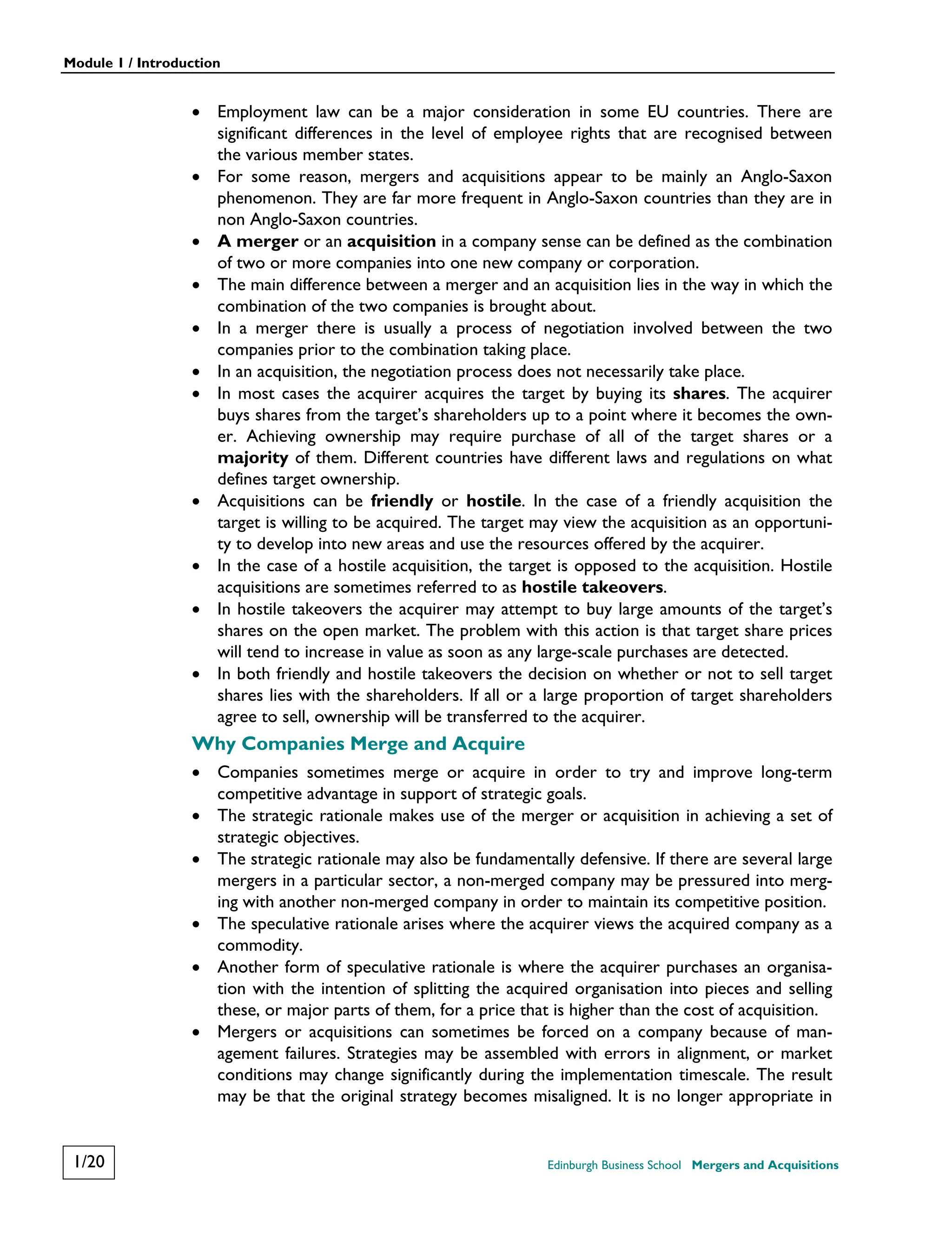 Mergers and Acquisitions by profesor Alex | PDF