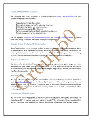 Mergers and Acquisitions Consulting for Strategic Growth and Seamless Integration | PDF