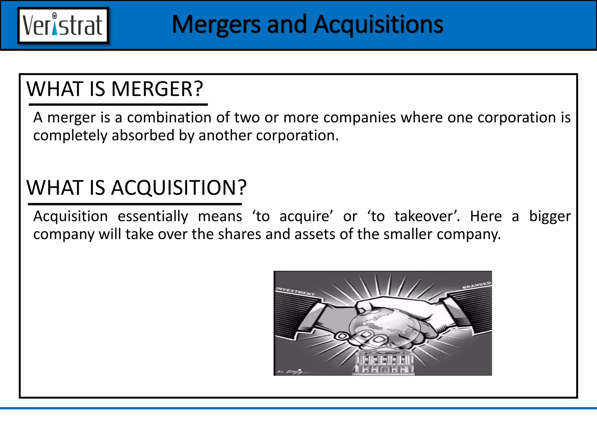 Mergers and acquisitions framework | Veristrat Inc. | PDF