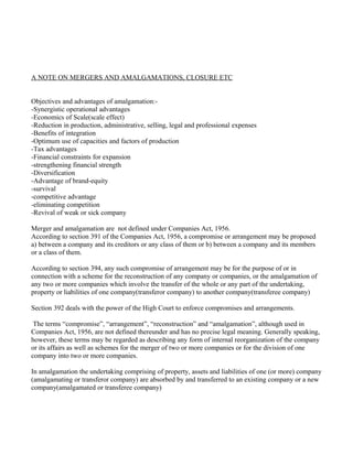 Mergers and amalgamations | DOC