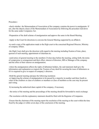 Mergers and amalgamations | DOC