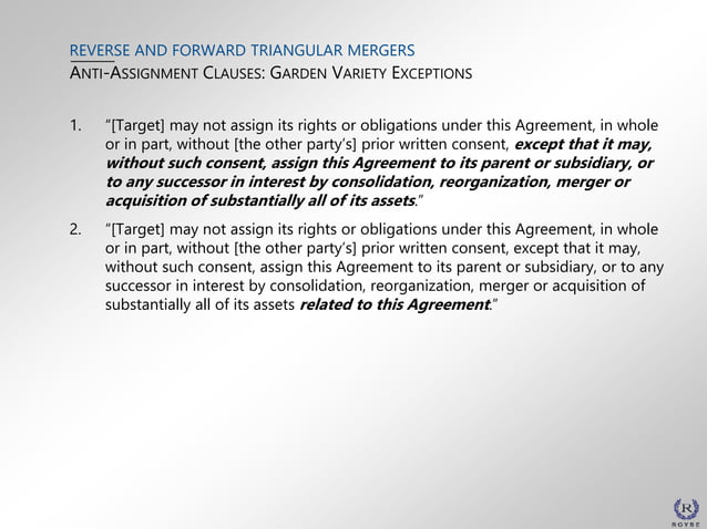 Reverse and Forward Triangular Mergers | PPTX