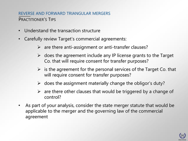 Reverse and Forward Triangular Mergers | PPTX
