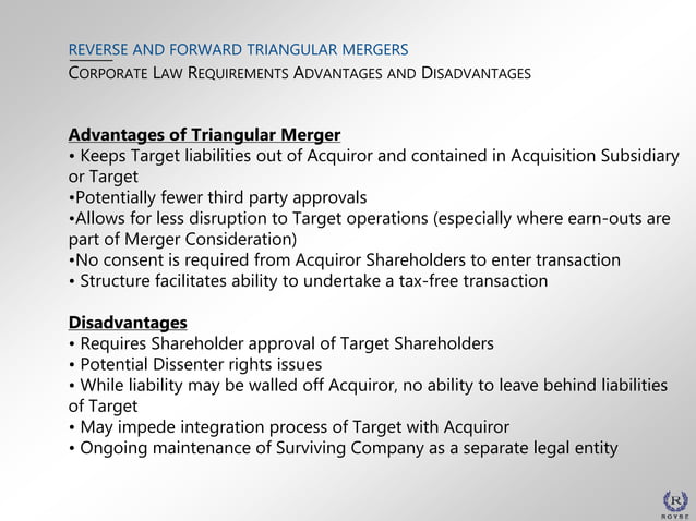Reverse and Forward Triangular Mergers | PPT