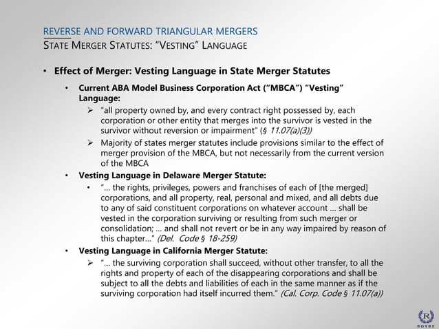 Reverse and Forward Triangular Mergers | PPT