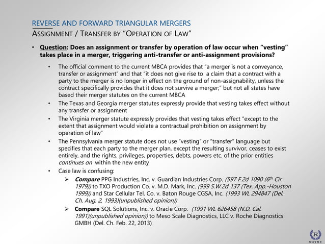 Reverse and Forward Triangular Mergers | PPT