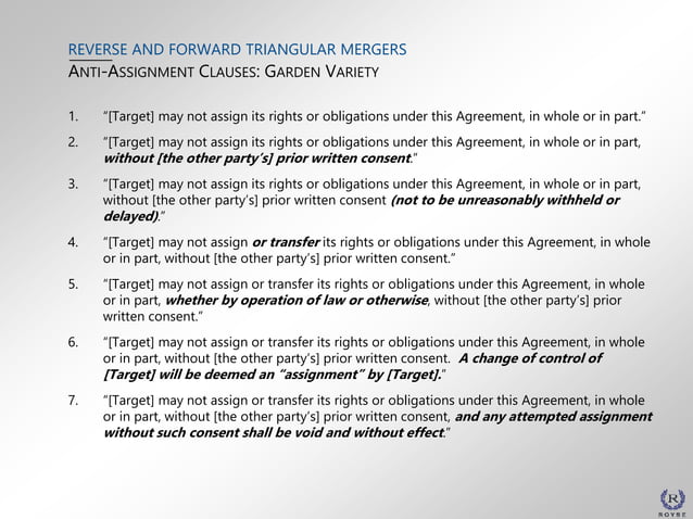 Reverse and Forward Triangular Mergers | PPT
