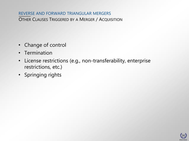 Reverse and Forward Triangular Mergers | PPT