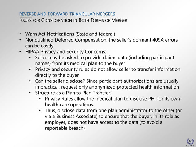 Reverse and Forward Triangular Mergers | PPT