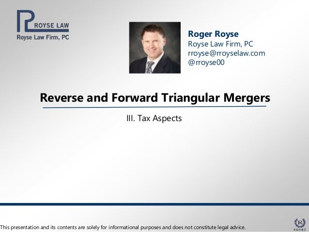 Reverse and Forward Triangular Mergers