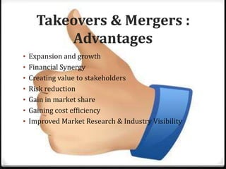 Mergers & takeovers | PPTX