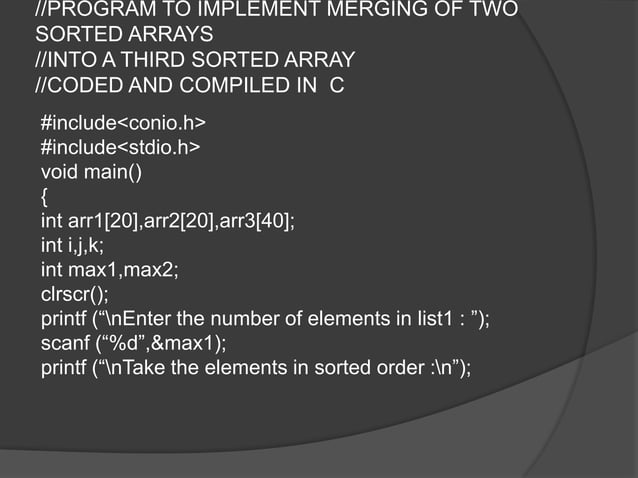 Merge sort | PPTX | Programming Languages | Computing