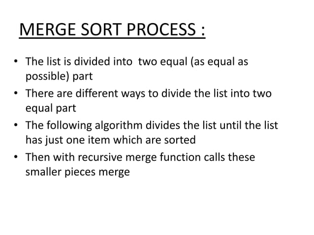 Merge sort algorithm power point presentation | PPTX | Computing | Technology & Computing
