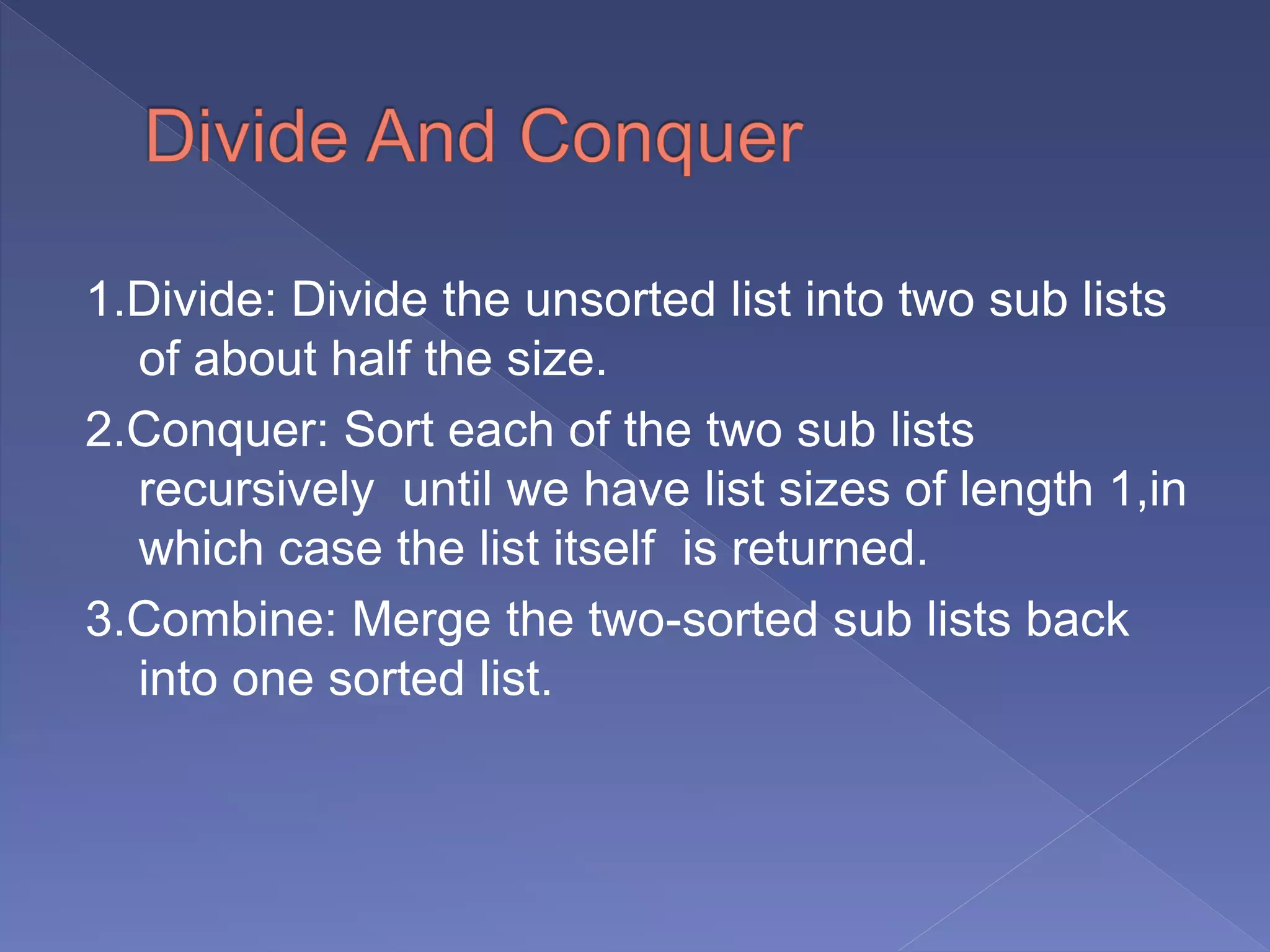 Merge sort algorithm | PPT Merge sort algorithm | PPT