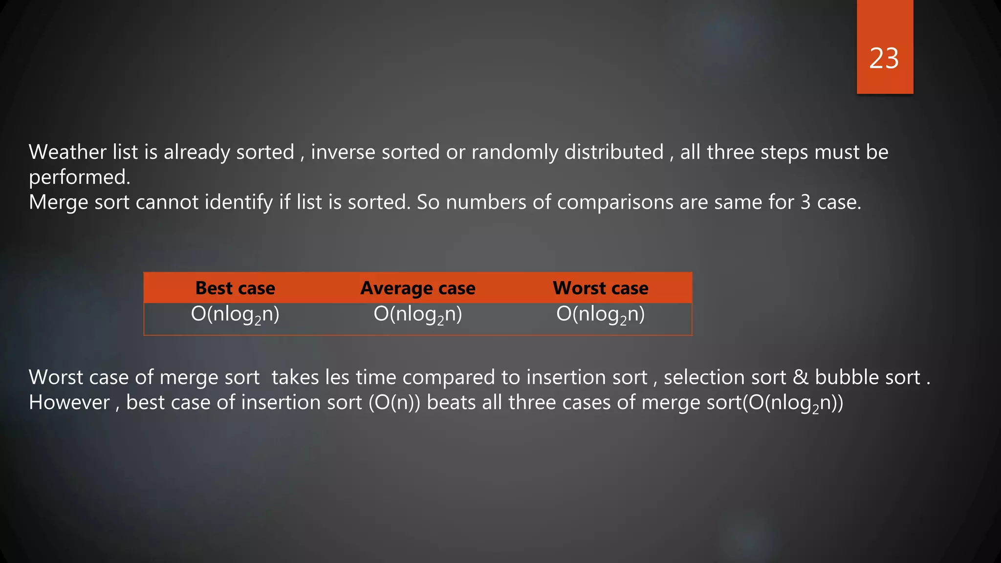 Merge sort analysis and its real time applications | PPTX