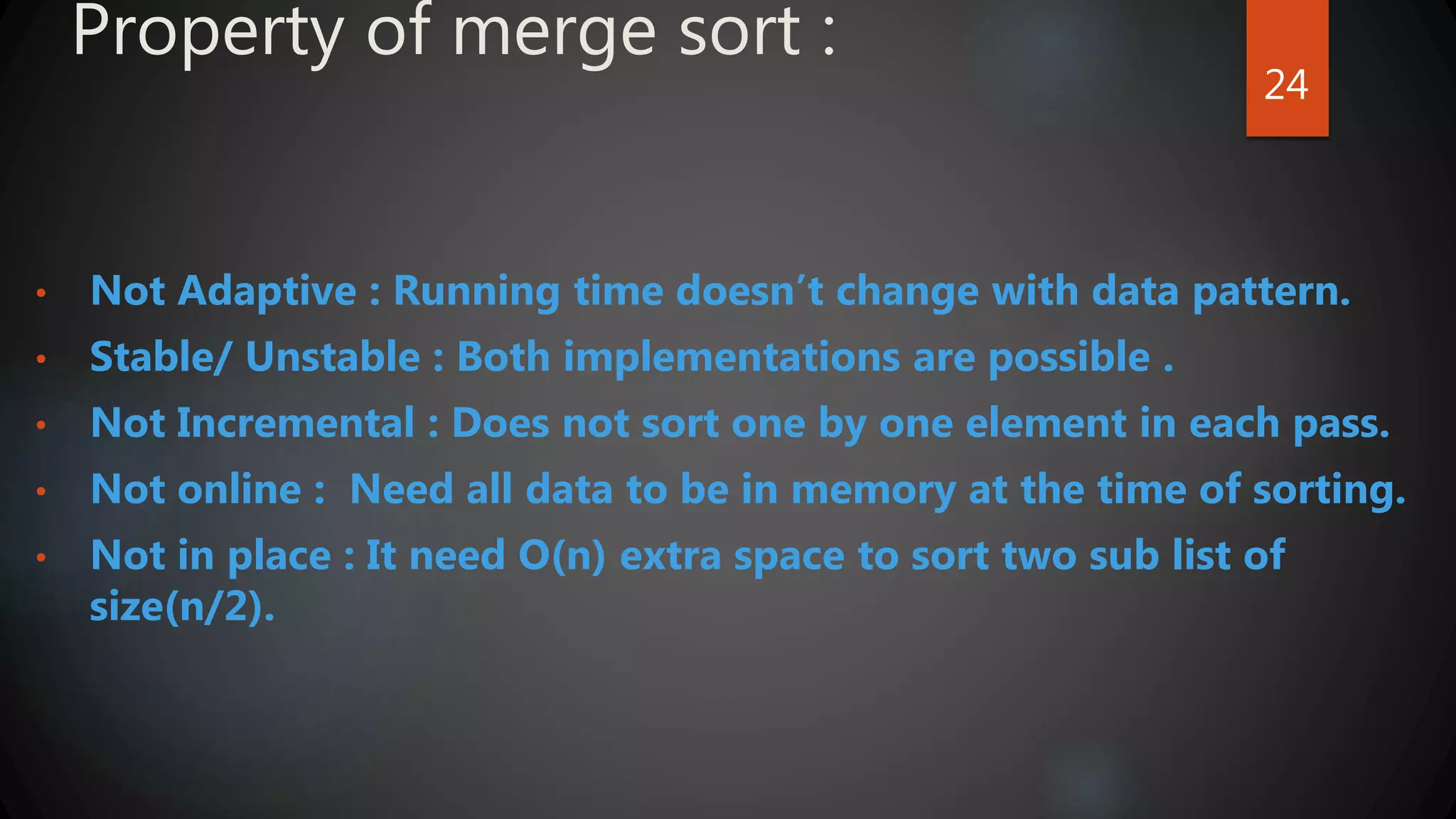 Merge sort analysis and its real time applications | PPTX