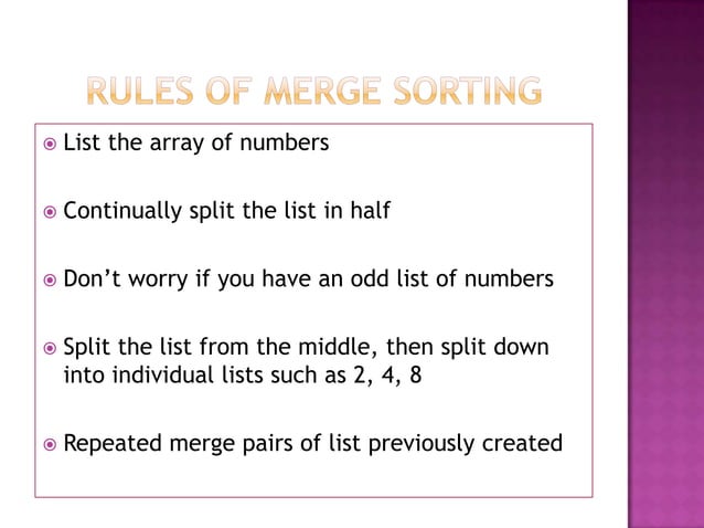 Merge sorting v2 | PPT
