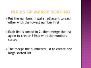 Merge sorting v2 | PPT