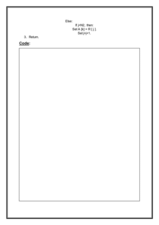 Merge sort lab mannual | DOCX | Computing | Technology & Computing