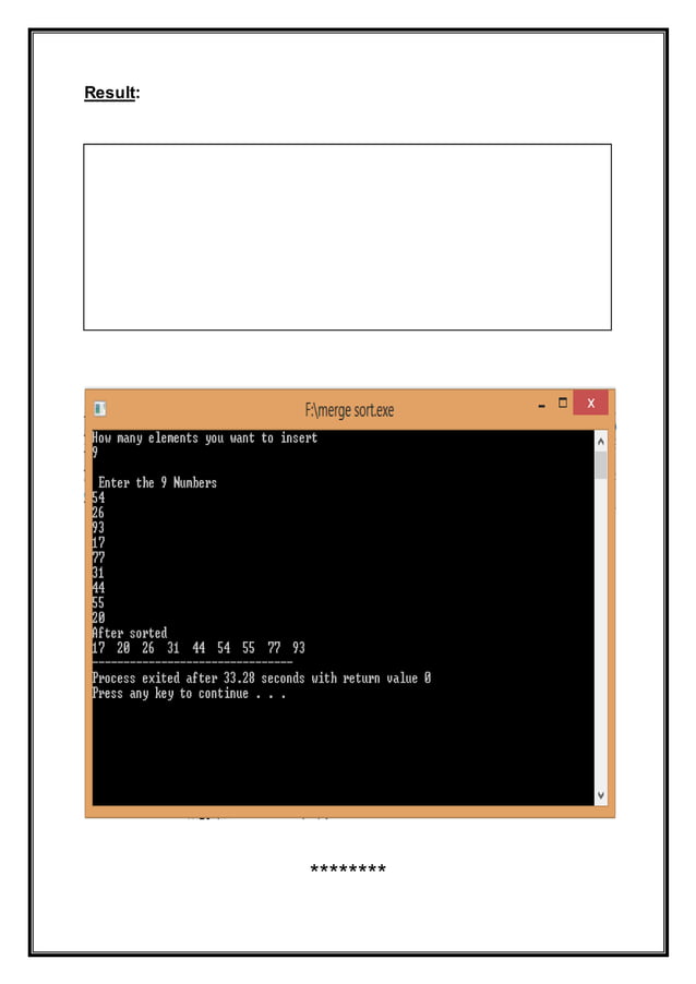 Merge sort lab mannual | DOCX | Computing | Technology & Computing